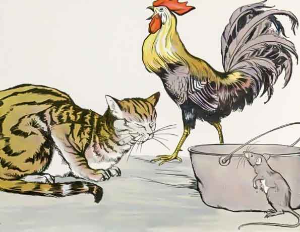 The Cat, the Rooster, and the Young Mouse from Aesop’s Fables – A Roze ...